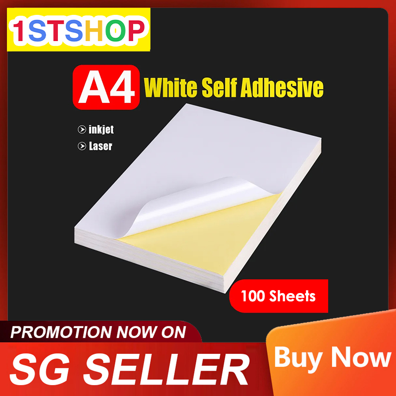 🥇💎 SG READY STOCK💎100 Sheets A5 A4 Matte White Sticker Label Laser ...