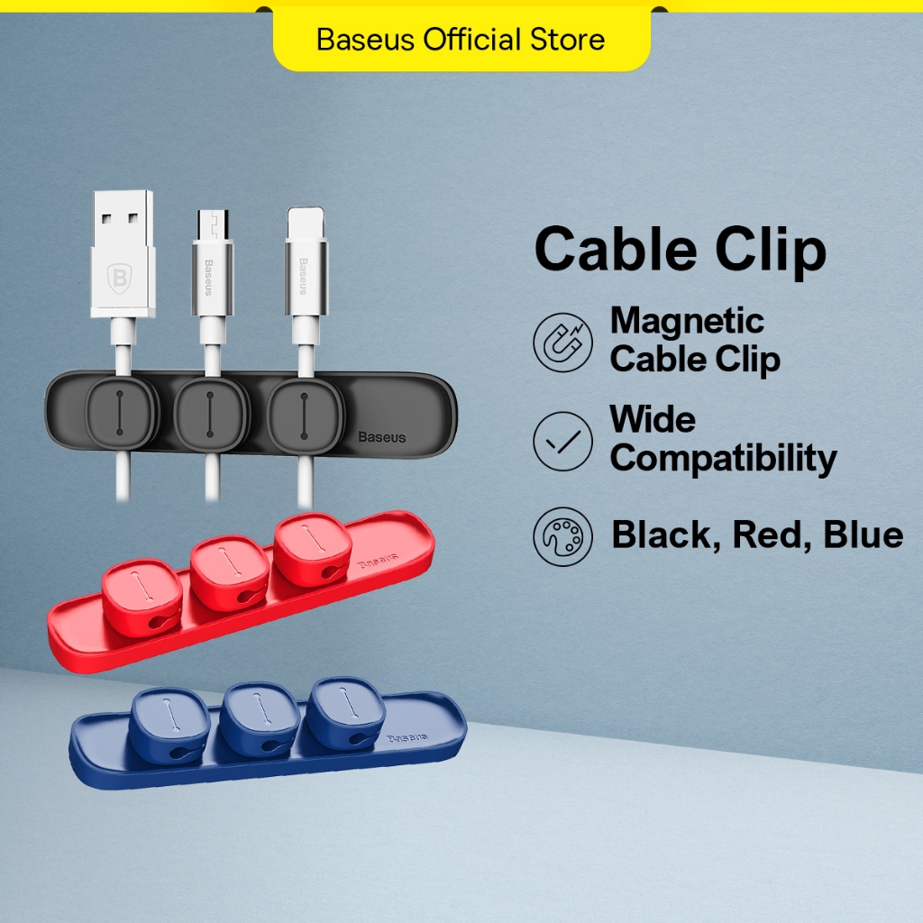 Baseus Magnetic Cable Clip Organizer Desktop Managemen USB Cord Holder ...