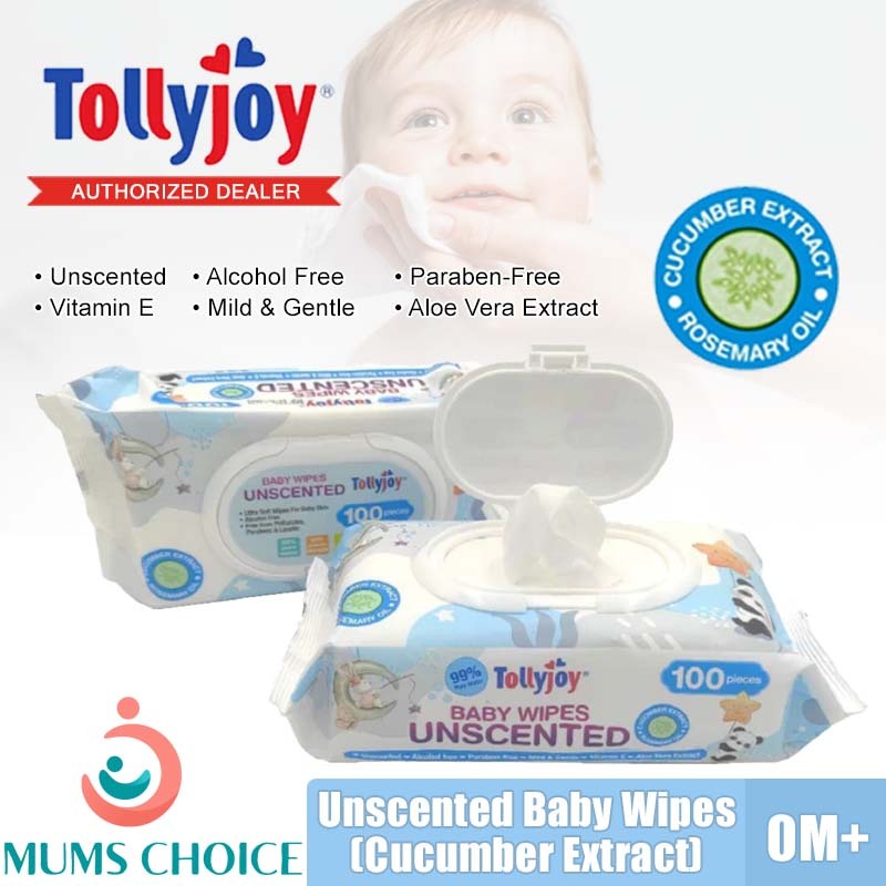 Tollyjoy Unscented Wipes with Cucumber Extract 100s (Twin Pack ...