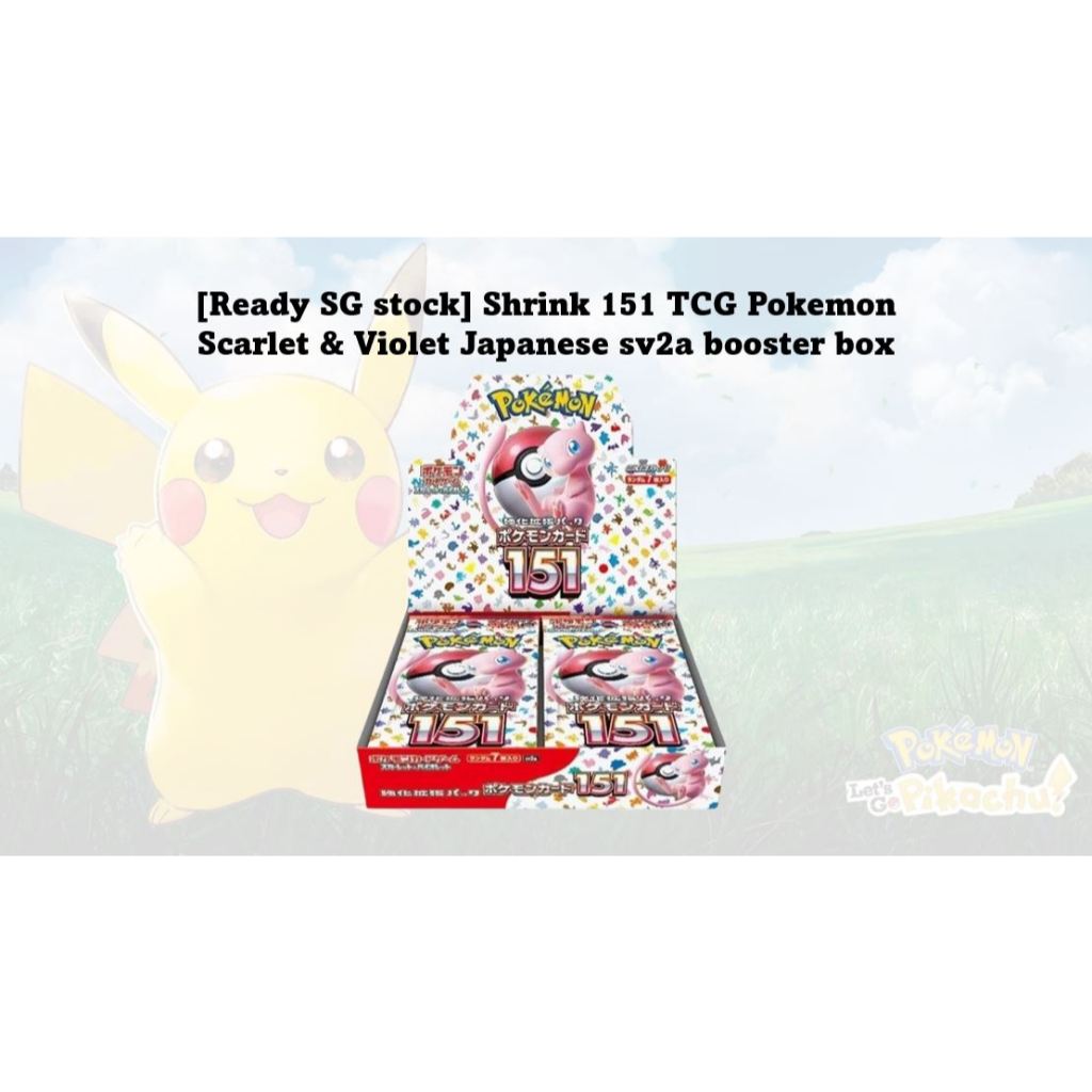 [Ready SG stock] Shrink 151 TCG Pokemon Scarlet & Violet Japanese sv2a booster box | Shopee ...