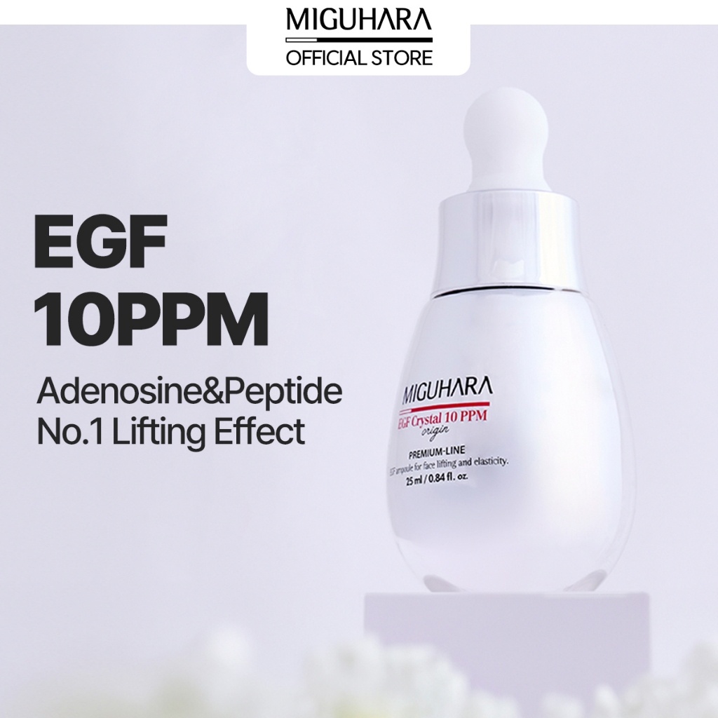 MIGUHARA EGF Crystal 10 PPM Origin (25ml), for Face Lifting, Wrinkle Improvement Functional ...