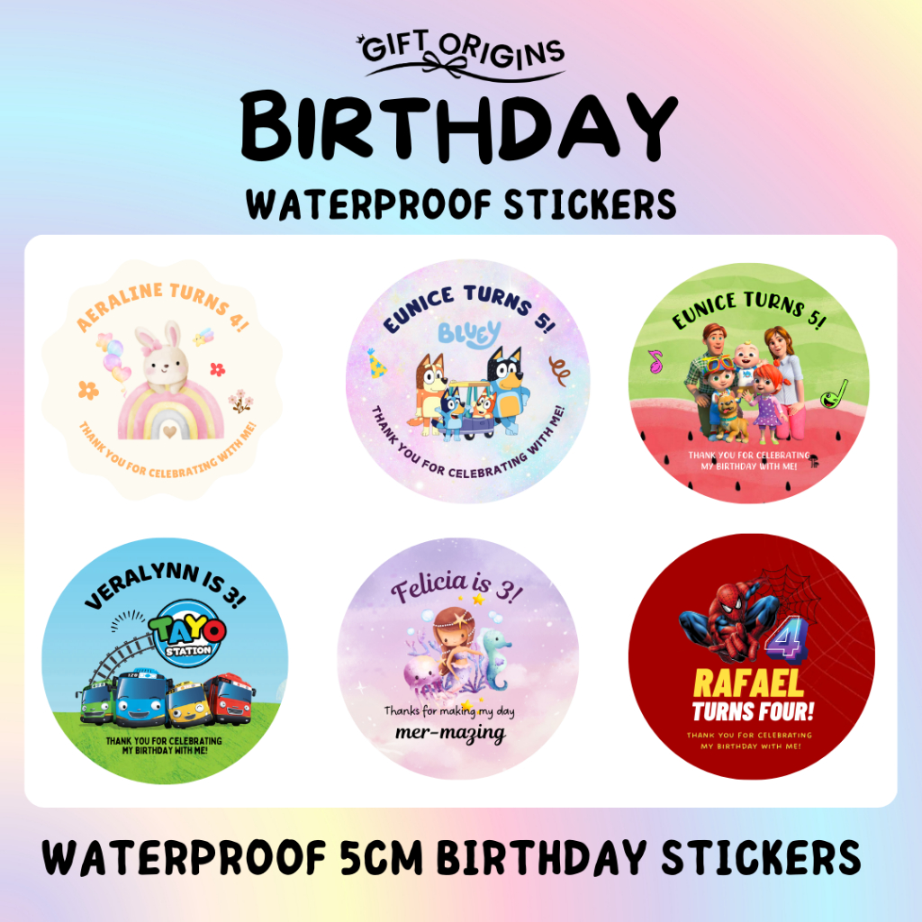*SG READY STOCKS* [12 PCS] - Custom Birthday Stickers | Shopee Singapore