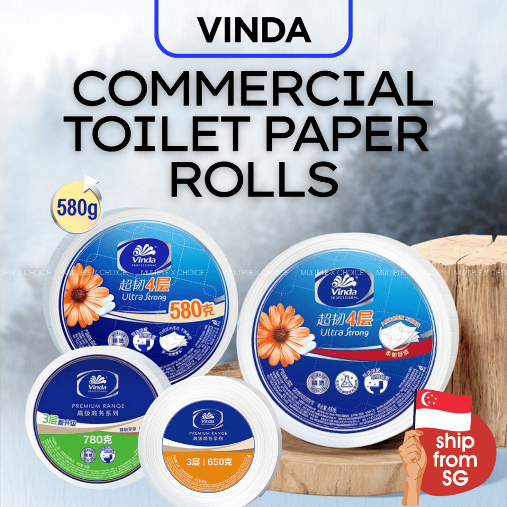 Jumbo Toilet Paper Roll 4/3-Ply | VINDA Large Tissue for Office & Home ...