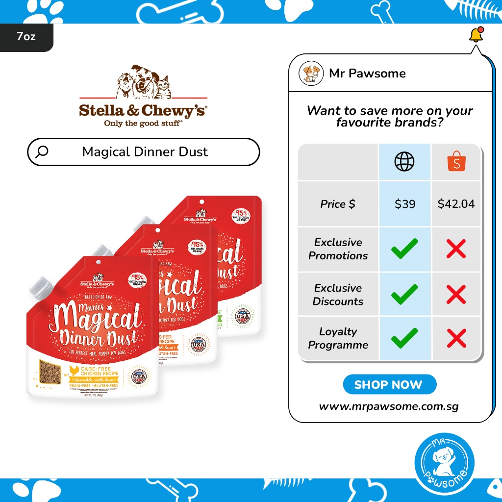 Stella & Chewy's Marie's Magical Dinner Dust Dog Food Topper 7oz ...