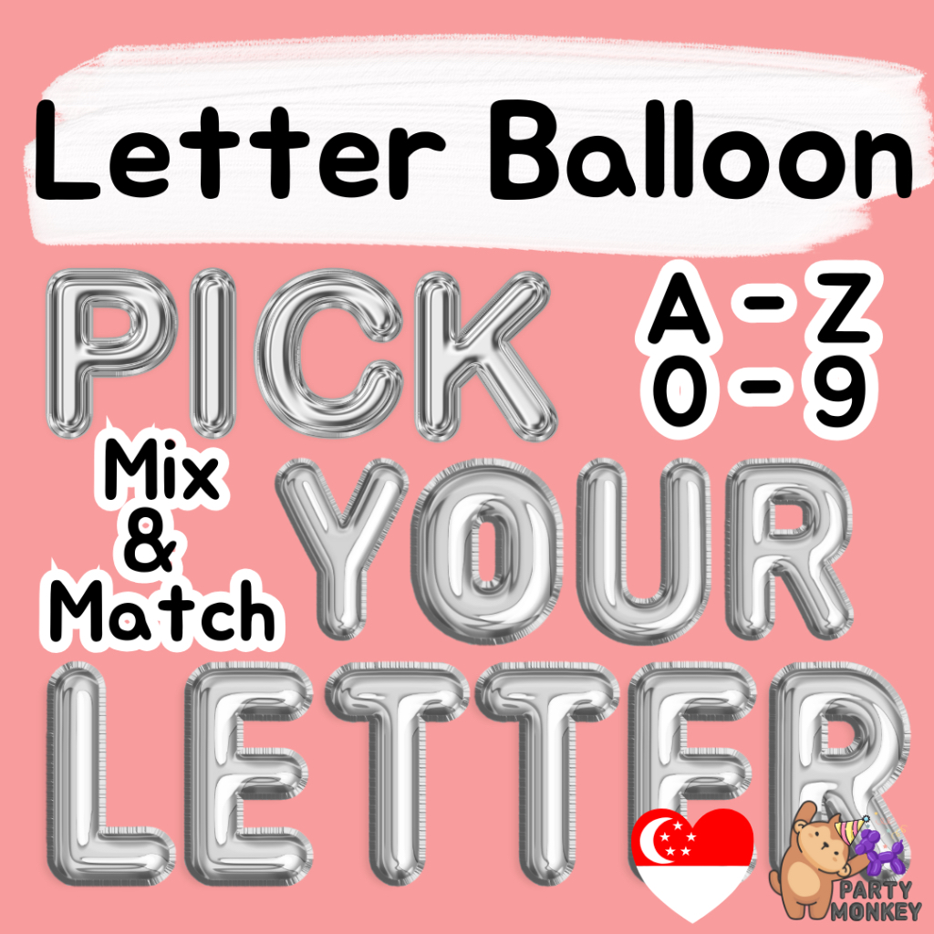 [SG Instock] Silver Letter Balloon Alphabet Balloons Number Balloon ...