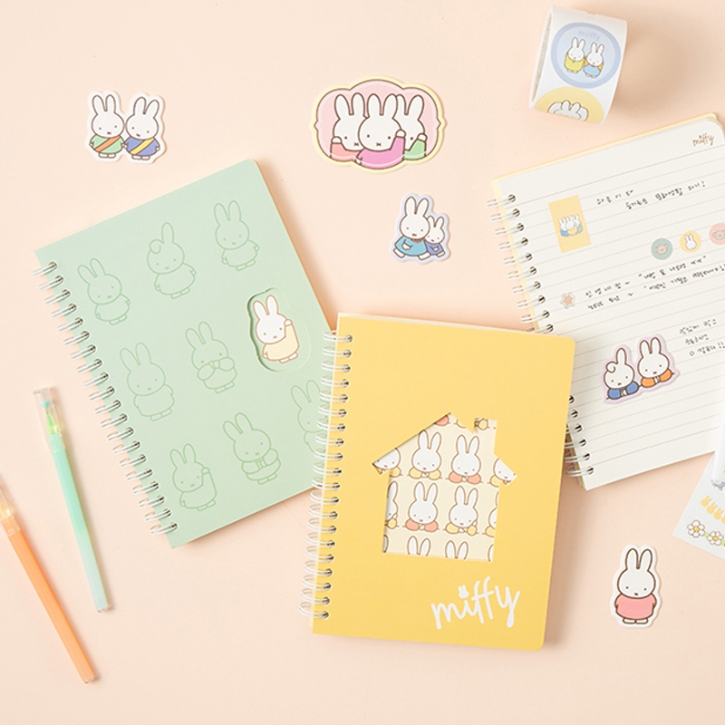 Miffy B6 Ruled Lined Spiral Notebook Spring Notepad Korean Stationery ...
