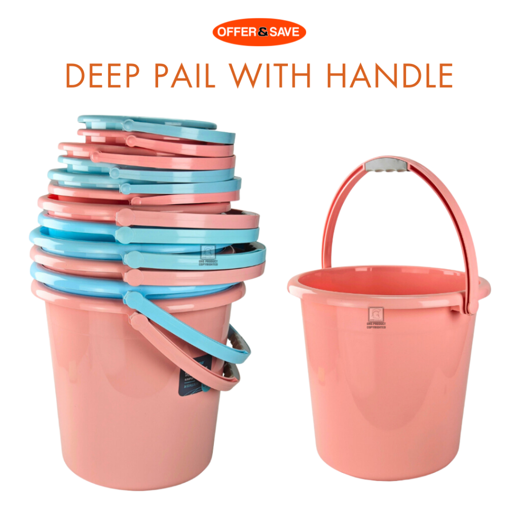 ONS Minimalist Deep Bucket with Handle Water Pail | Shopee Singapore