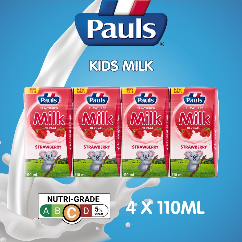 Pauls UHT Strawberry Kids Milk (48 x 110ml) | Shopee Singapore