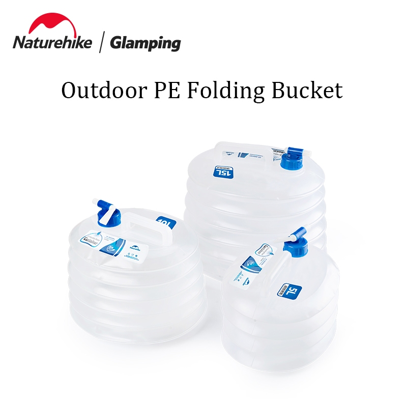 Naturehike Outdoor PE Folding Bucket Portable Camping Picnic 5L/10L/15L Food-grade Water Bag ...