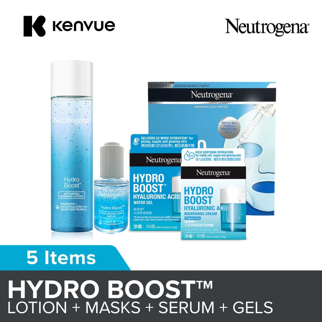 [Bundle of 5] Neutrogena Hydro Boost 5 Steps Hydrating Skincare Set ...