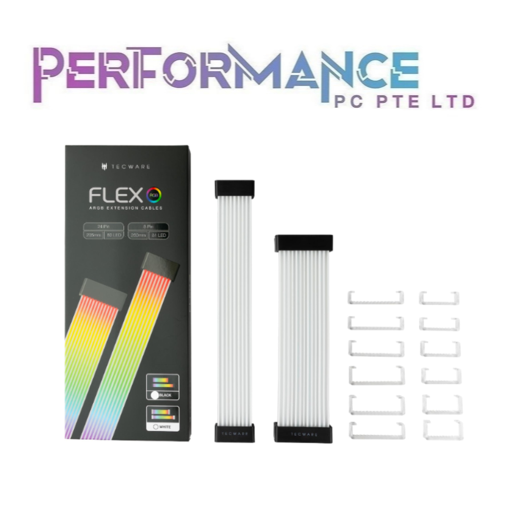 Tecware FLEX RGB 24 pin + 8 pin - Black / White (1 YEAR WARRANTY BY ...