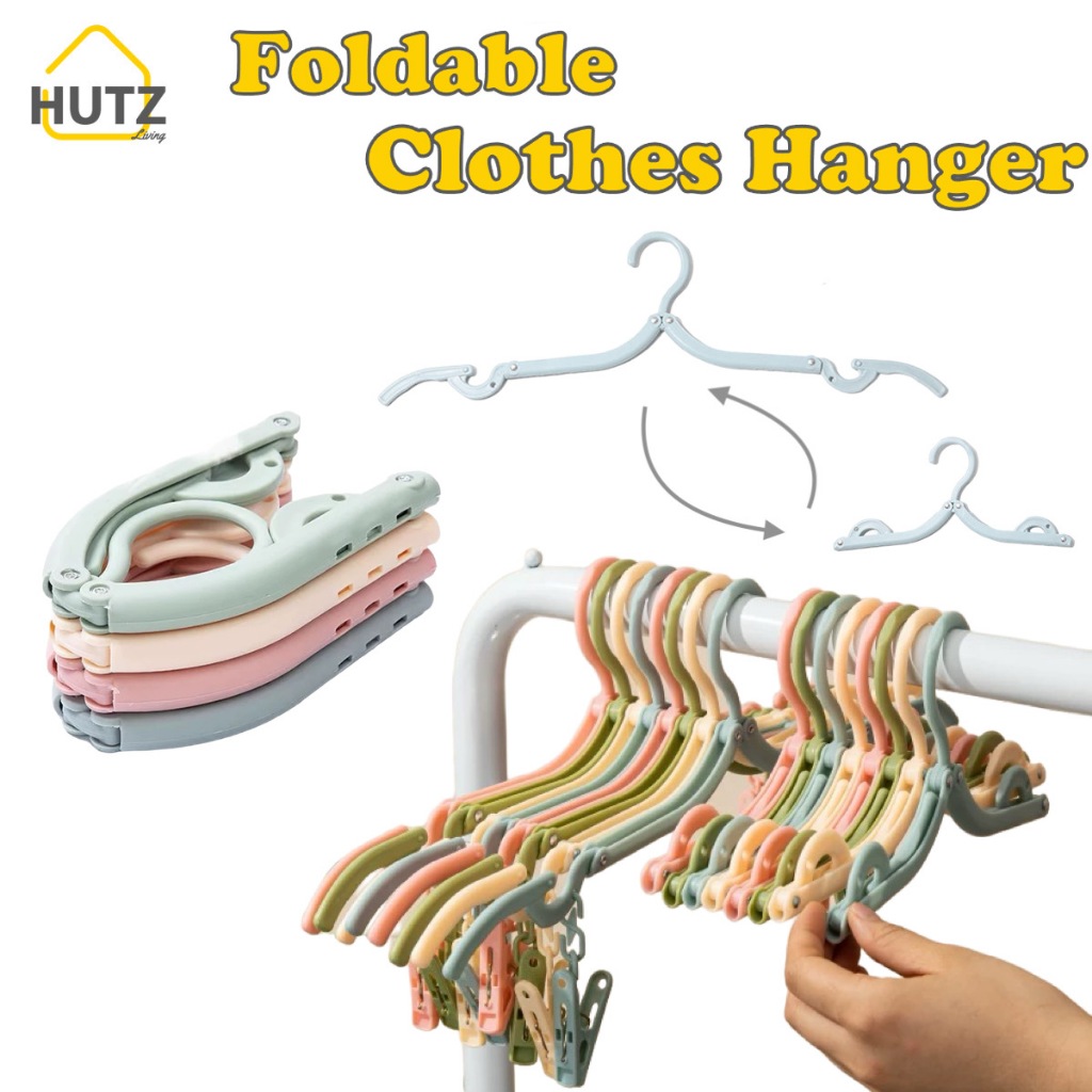 Foldable Clothes Hanger with Clip Portable Travel Undergarment Bra ...