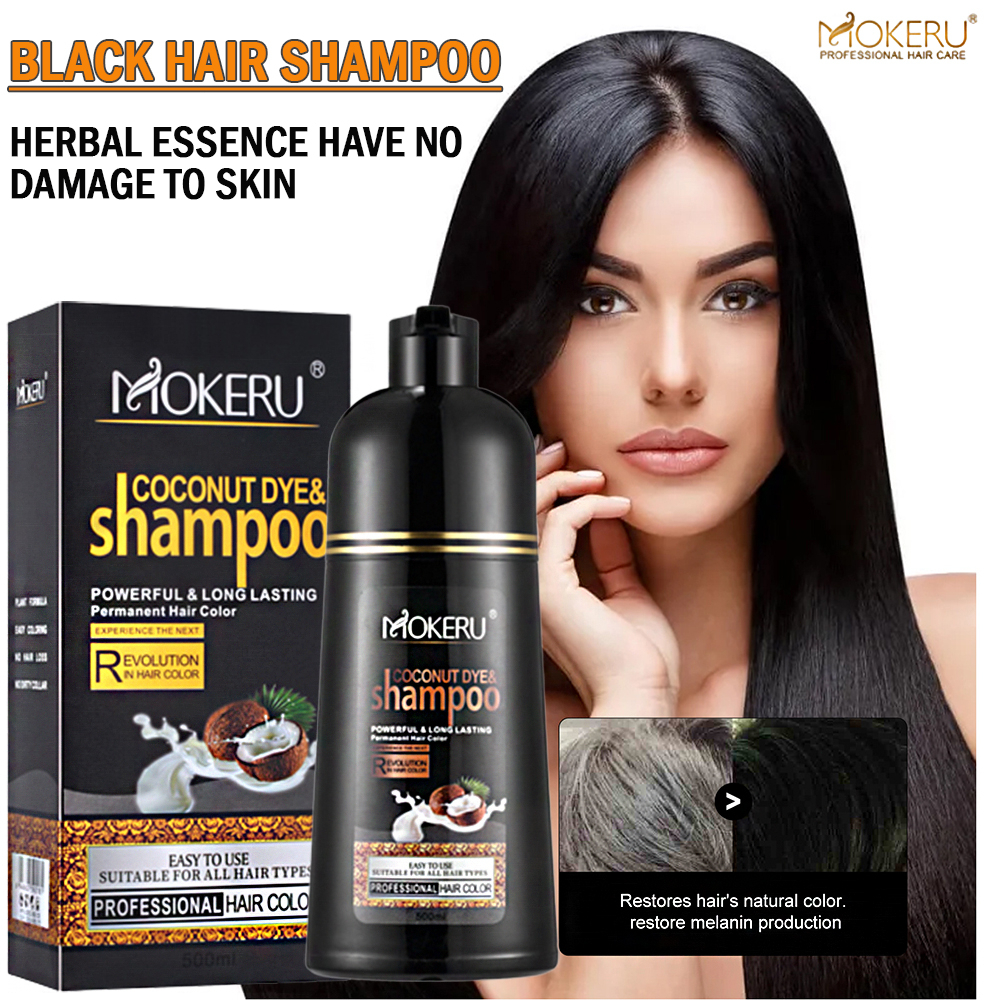 Organic Mokeru Coconut Hair Color Shampoo Permanent Hair Color Dye ...