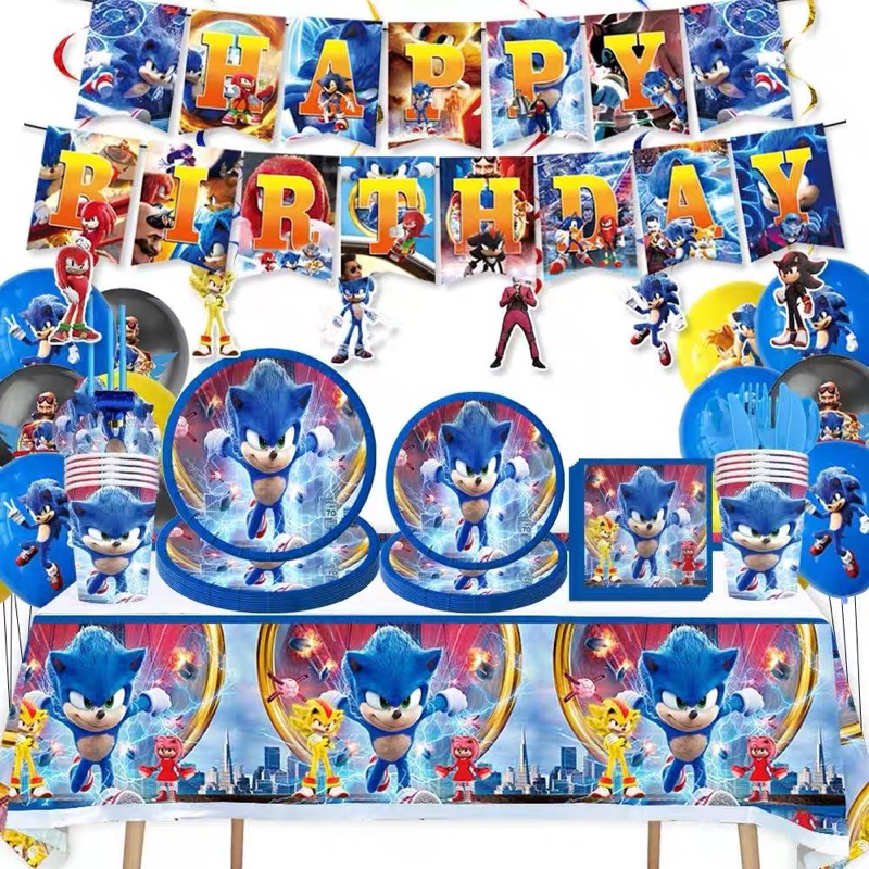 [SG Seller] Super Sonic Hedgehog Birthday Party Decoration Disposable ...