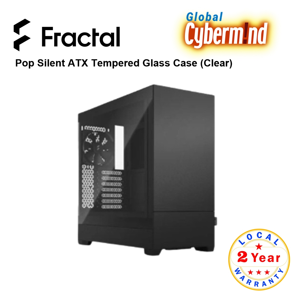 FRACTAL DESIGN Pop Silent Black Tempered Glass Clear Tint ATX Casing ...