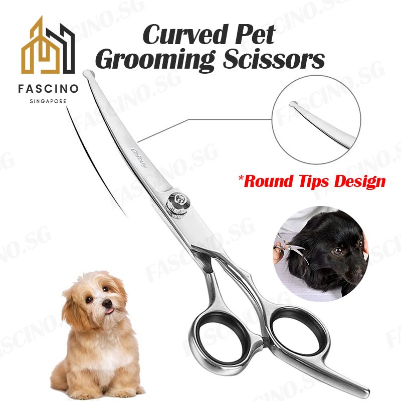 【SG】Pet Curved Scissors with Round Tip Premium Stainless Steel Dog ...