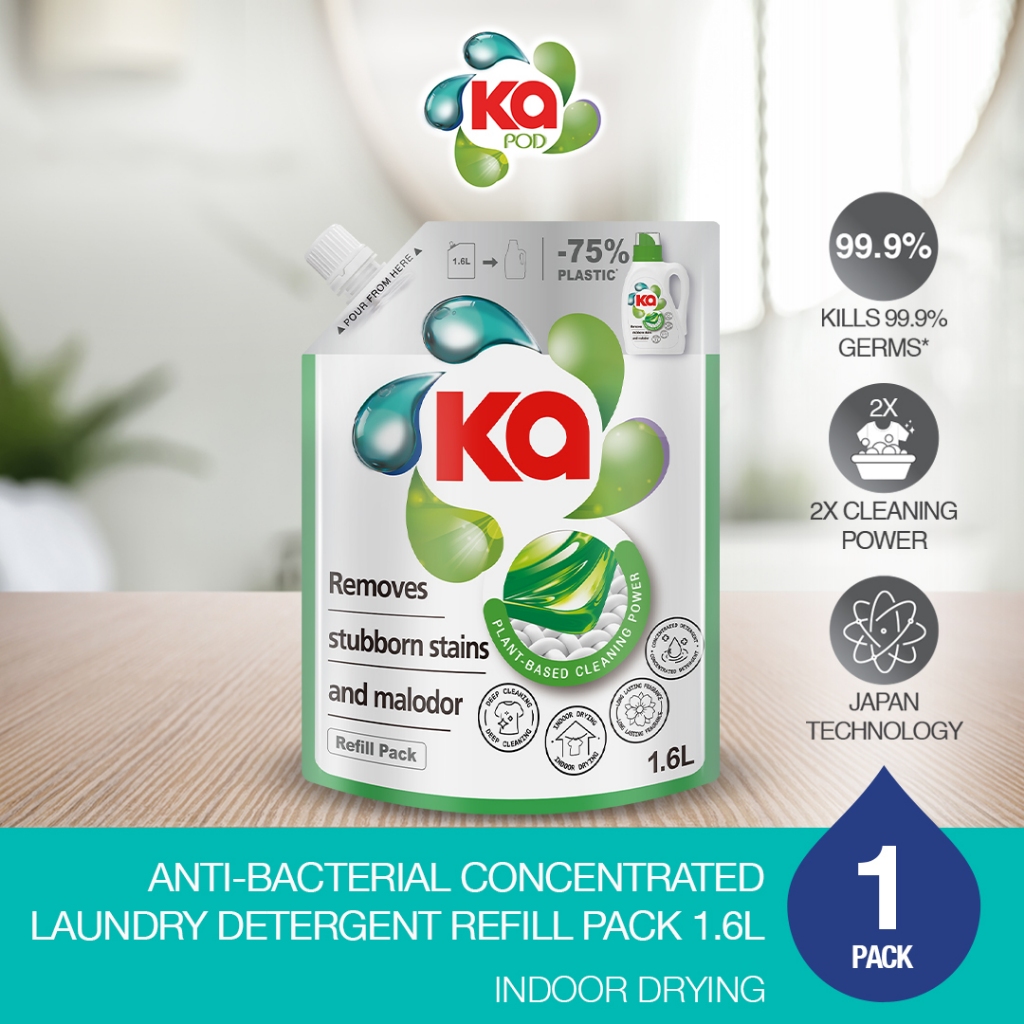 Ka Anti-bacterial Concentrated Laundry Liquid Detergent Refill 1.6L ...