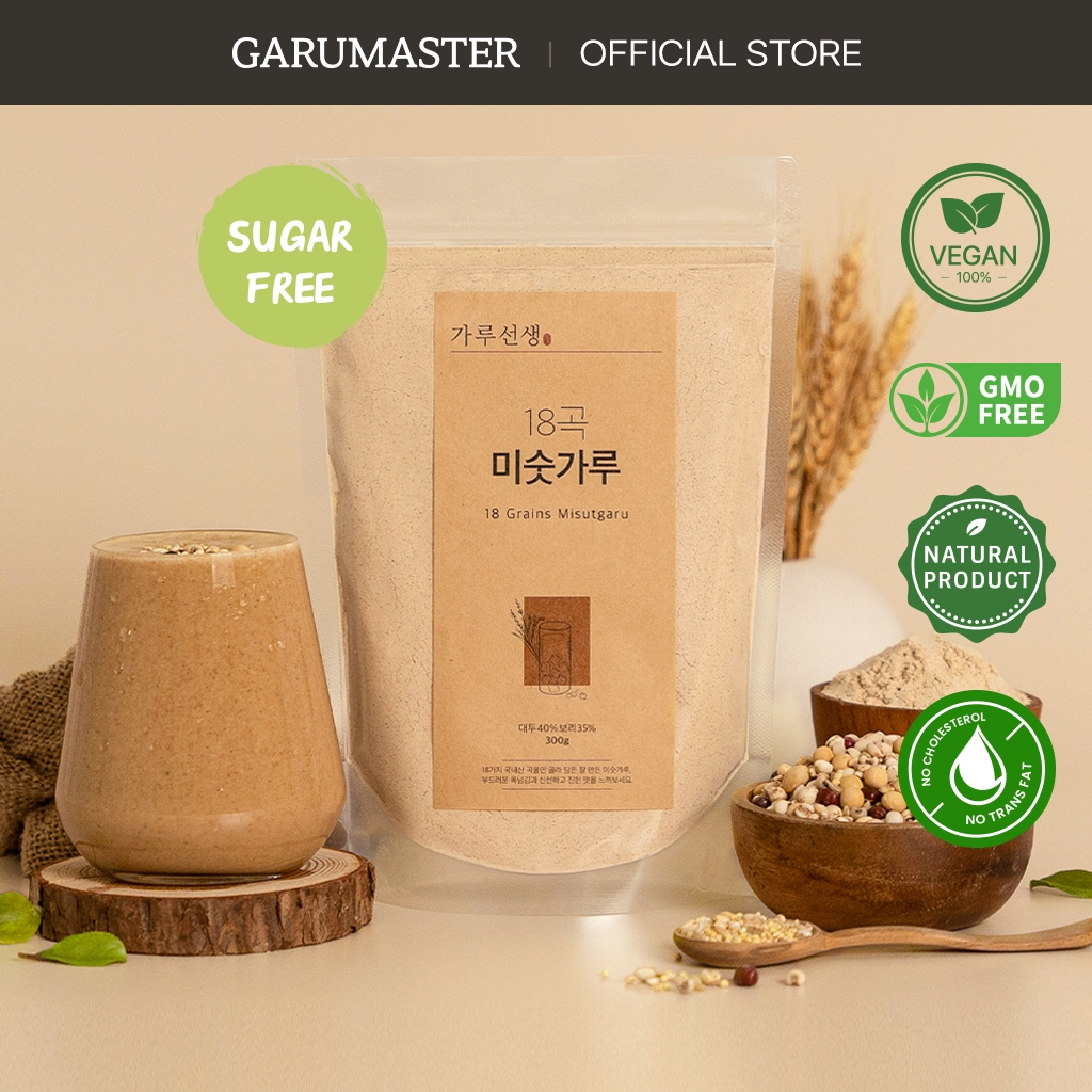 [GARUMASTER] Vegan 18 Roasted Grain Misugaru Unsweetened Soy Latte 300g ...
