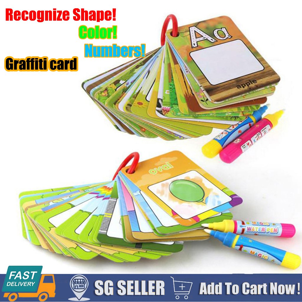 【SG Stock】Alphabet Water Drawing Flash Cards Aqua Painting Doddle ...