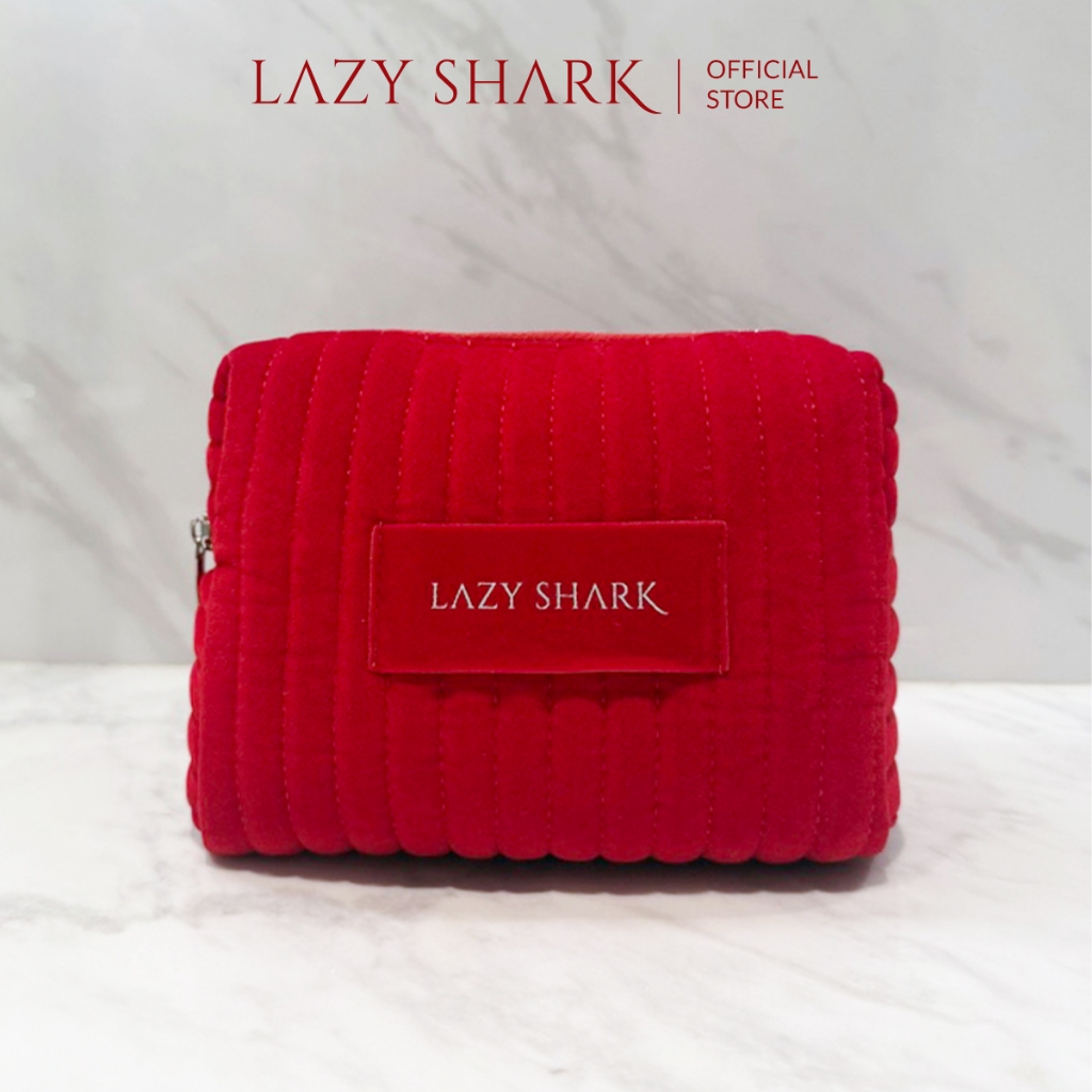 LAZY SHARK Red Velvet Pouch | Makeup Bag, Skincare & Cosmetics Pouch ...