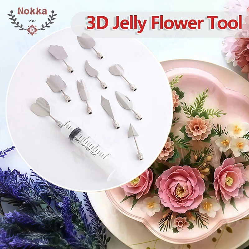 【SG】11pcs/Set 3D Jelly Tool Art Cake Tool Set DIY Jello Flower Cake ...
