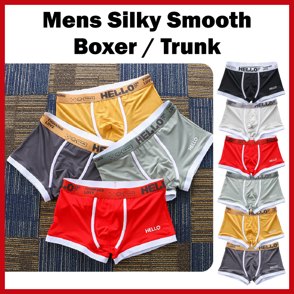 Men Silky Smooth Boxer Brief / Trunk Underwear Men Boxer | Shopee Singapore