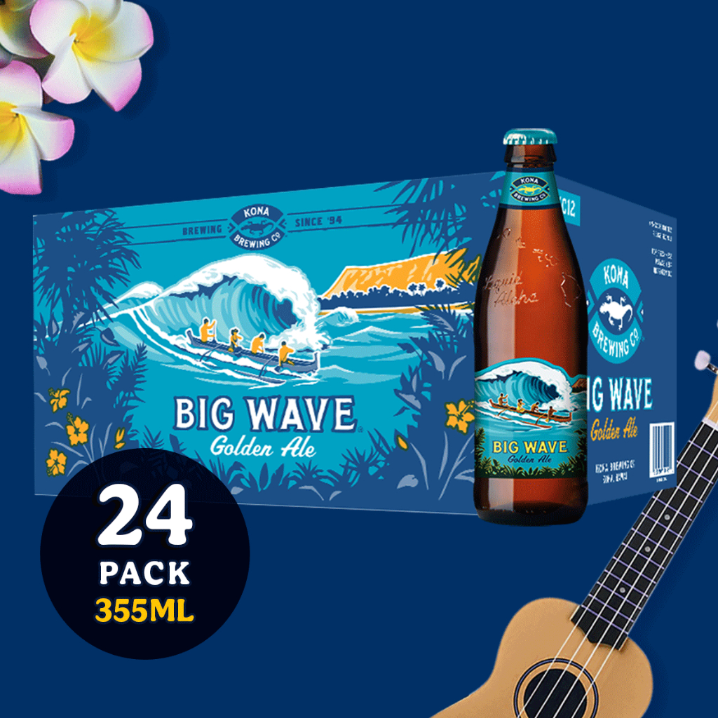Kona Big Wave Hawaiian Golden Ale (Bottle) - Case of 24 [Craft Beer ...
