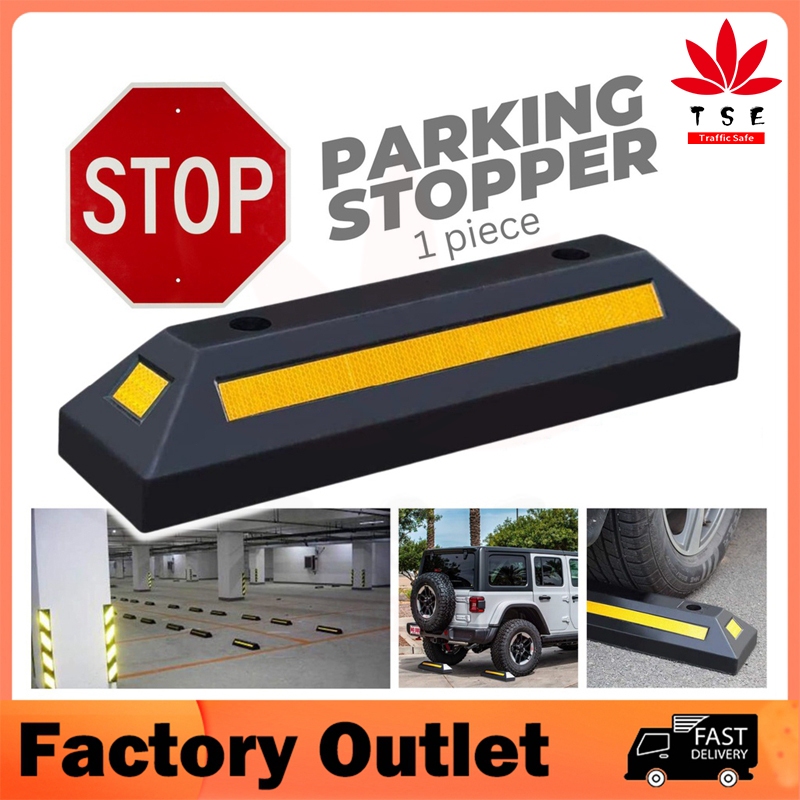【Fast delivery】54cm Rubber Curb Parking Block Wheel Stopper Penahan ...