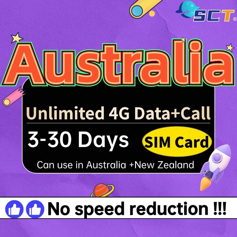 Wefly Australia SIM Card Unlimited 4G Data + Call 3-30 Days 4G High ...