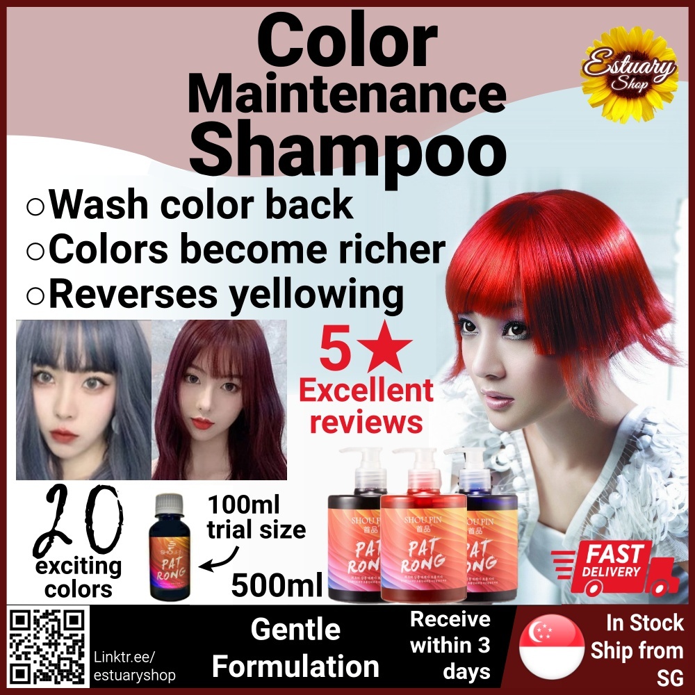 [SG Seller] Color Maintenance Shampoo 500ml 20 Colors Anti Yellow ...