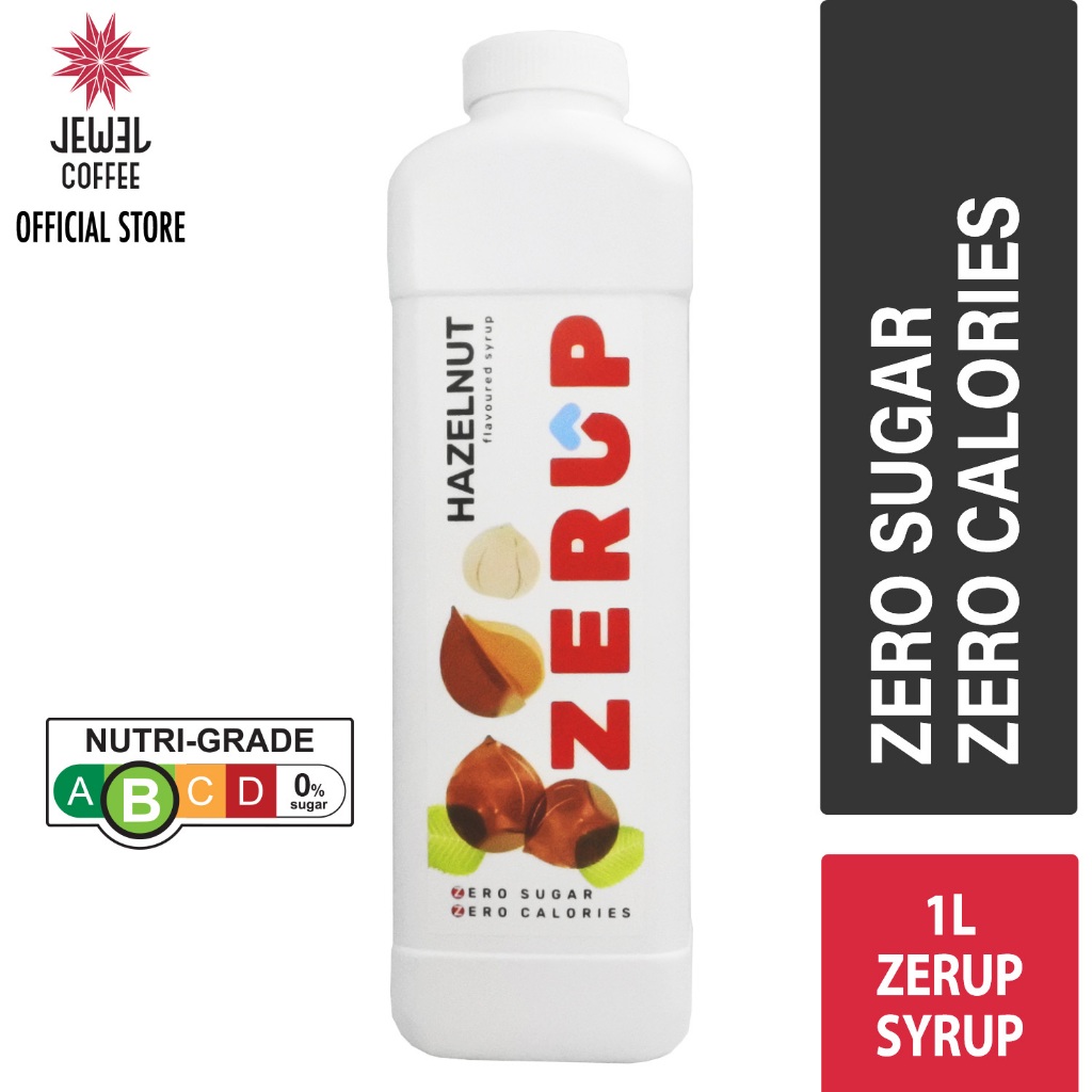 Zerup Zero Sugar Hazelnut Syrup 1L (Sweetener Syrup, Halal Certified ...