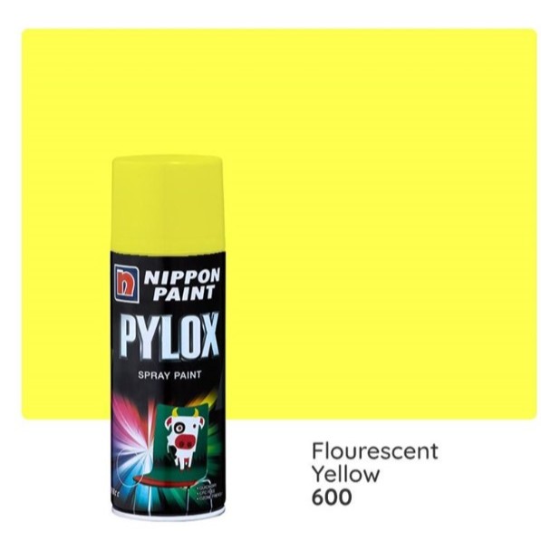 Nippon Paint Pylox Spray Paint Florescent Yellow 600 | Shopee Singapore
