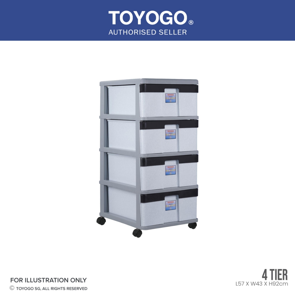Toyogo 704-4 Plastic Storage Cabinet / Drawer With Wheels | Shopee ...