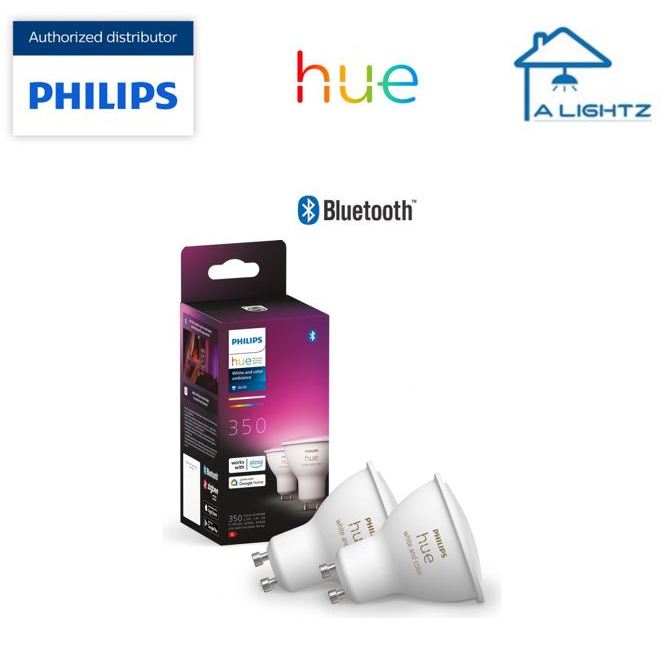 (2pieces) Philips Hue White and Color Ambiance GU10 Smart Bulb ...