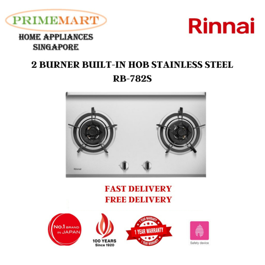 Rinnai RB-782S 2 BURNER BUILT-IN HOB STAINLESS STEEL - 2 Year Warranty *INSTALLATION AVAILABLE ...