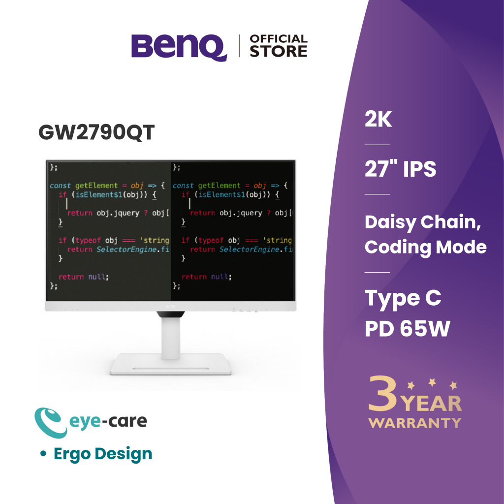 BenQ GW2790QT 27-inch 2K Eye-Care Monitor | USB-C | Speakers, Noise ...