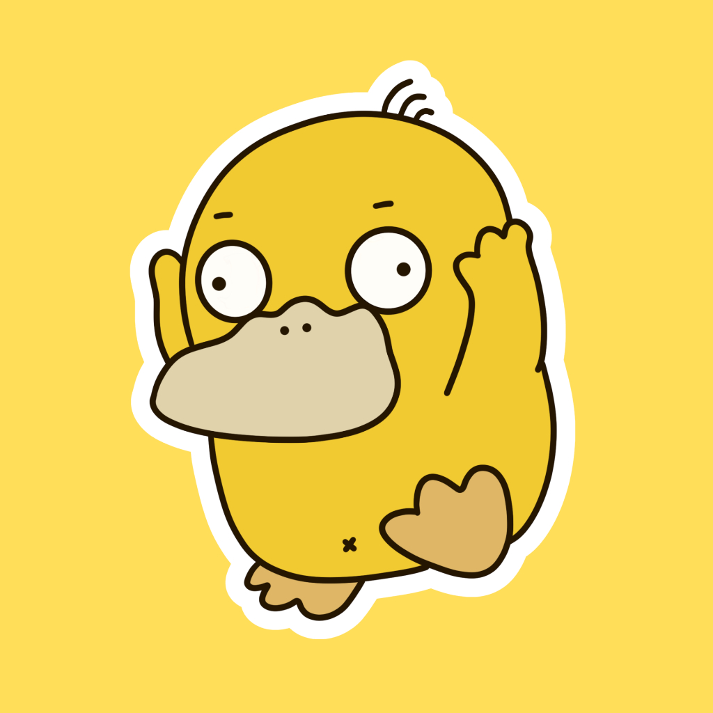 [SG🇸🇬] Psyduck – The Ugly Pokemon Collection Sticker. Premium Sticker ...
