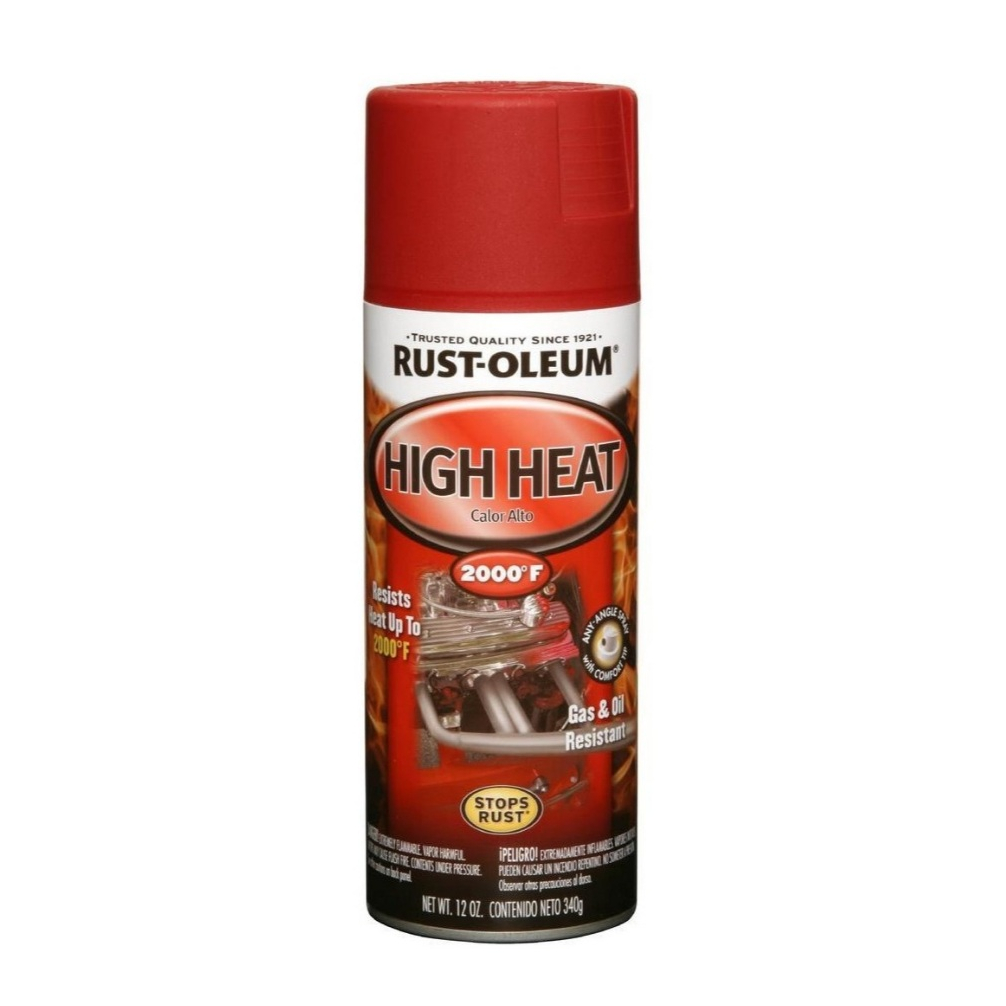 Rust-Oleum Automotive 2000F High Heat Enamel Spray Flat Red, 12 oz ...