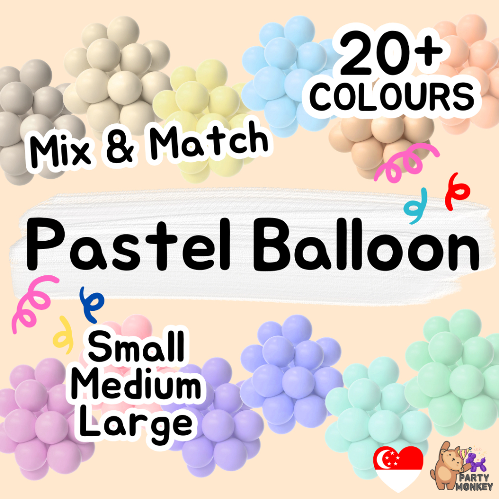 [SG Instock] Thick Pastel Balloon 3 Size Light Colour Balloons Birthday ...