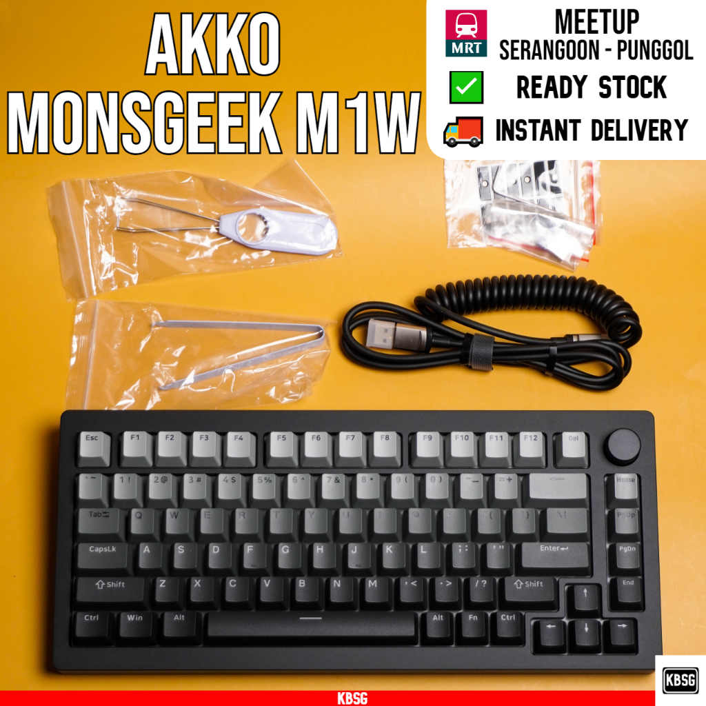 Akko Monsgeek M1W Black Custom Mechanical Keyboard Fully built Akko ...