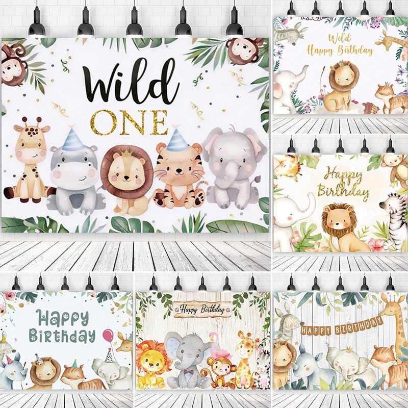 [SG Seller] Animal Birthday Backdrop Dinosaur Jungle Animals Party ...