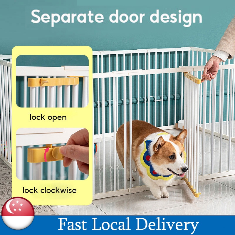 🐶🔥Dog Fence Pets Playpen DIY Gate Fence Indoor Safety Gate Dog Crates ...