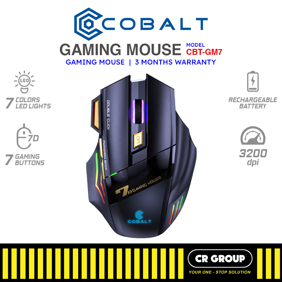 Cobalt Rechargeable Wireless Gaming Mouse GM7 RGB 3200DPI | Shopee ...