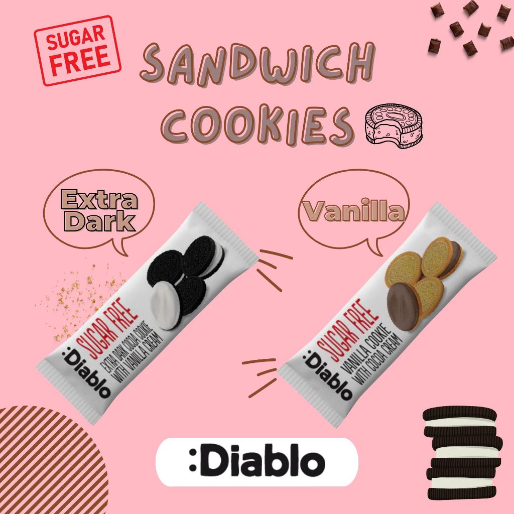 Diablo Sugar Free Sandwich Cookies | Vallila with Cocoa Cream | Extra ...