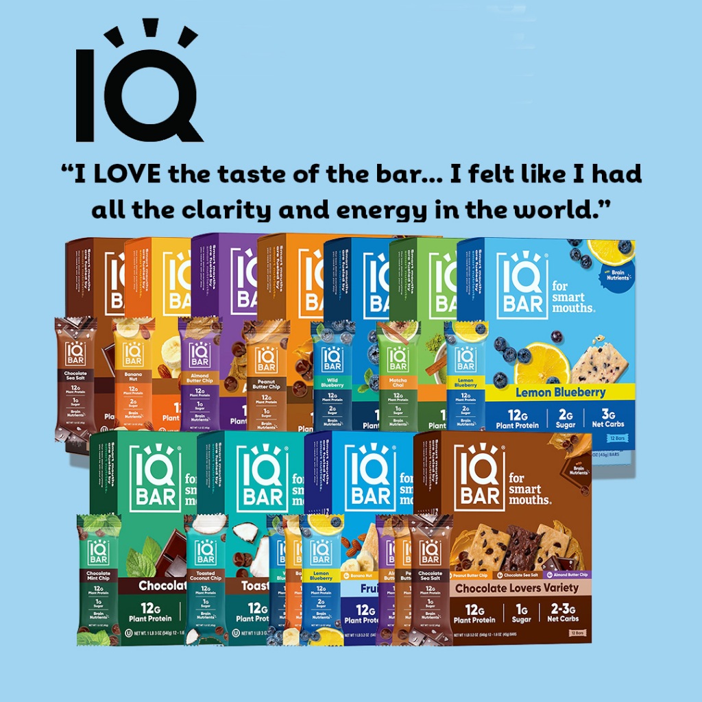 [SG Authorized Seller] IQBar Plant Protein Bar Box (12x 45g)| Paleo ...