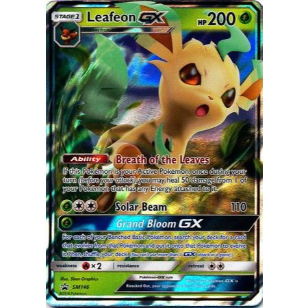 Pokémon TCG Card Leafeon GX SM Sun & Moon Black Star Promo SM146 Ultra Rare | Shopee Singapore