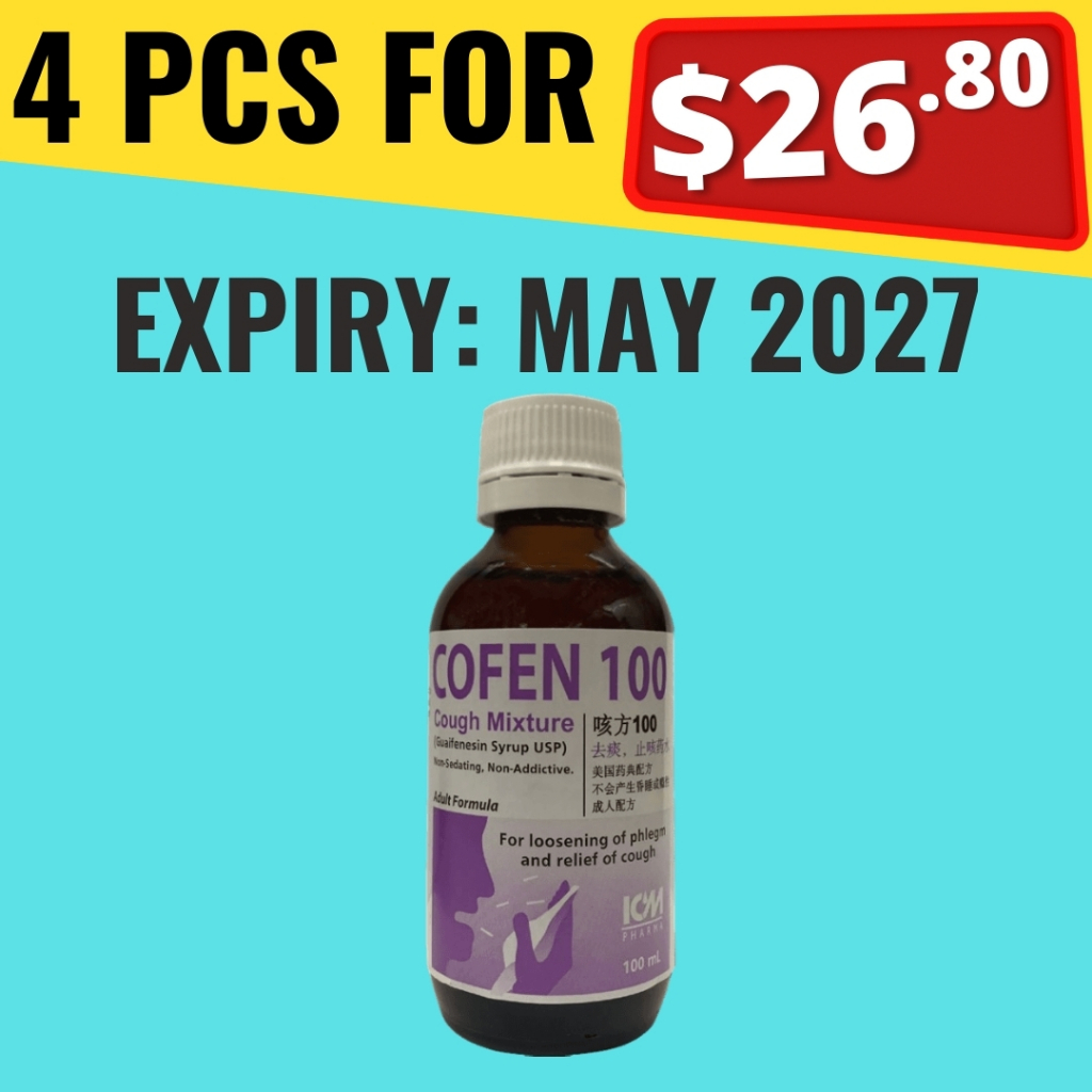 Cofen 100 Cough Mixture 100ml Loosen Phlegm Robitusin Mucolix Woods ...