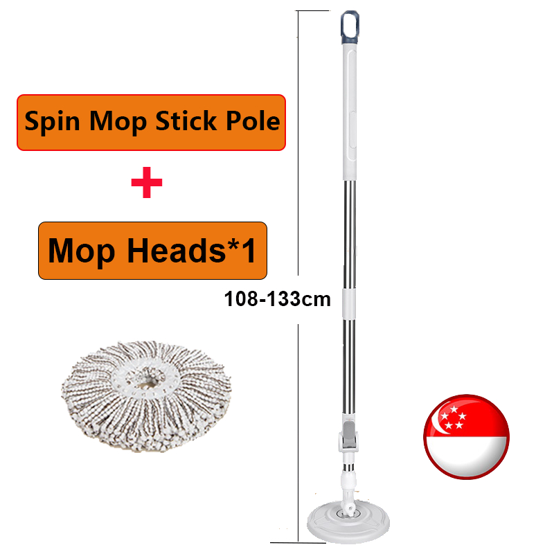 Stainless steel Spin Mop Rod / Mop Stick Pole with Mop Tray Set With ...