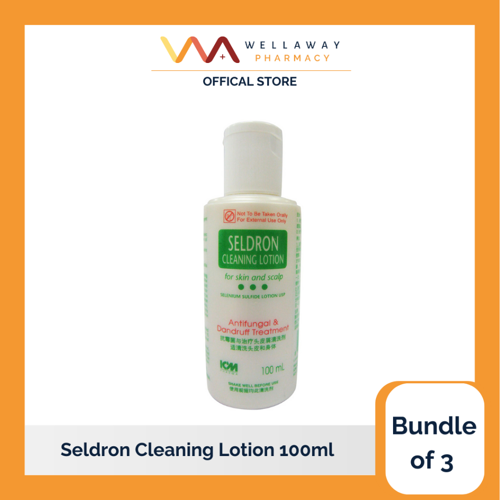 [BUNDLE OF 3] Seldron Cleaning Lotion 100ml [Treatment of dandruff and ...