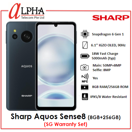 Sharp Aquos Sense 8 5G (8GB+256GB) *Singapore Warranty Set* | Shopee ...
